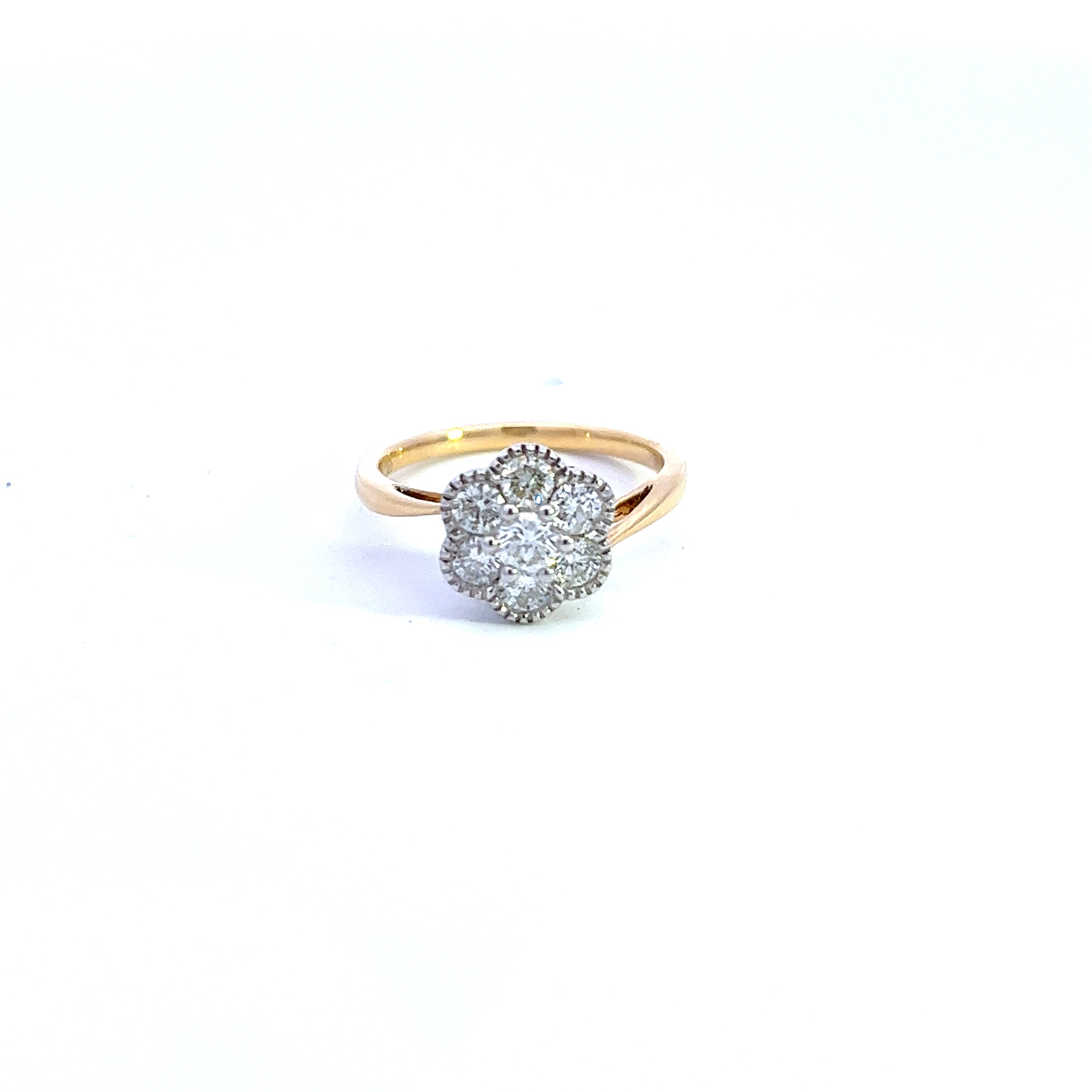 18ct Yellow Gold 0.78ct Diamond Cluster Ring – Judith Hart Jewellers