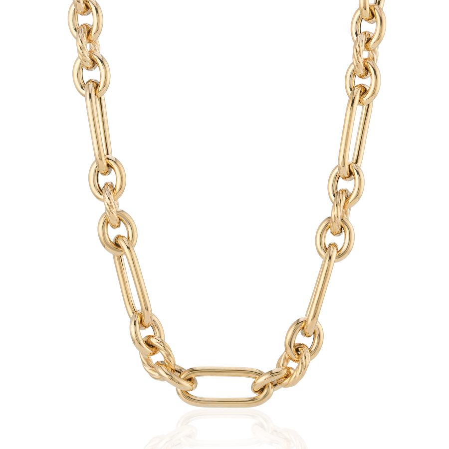 18" 9ct Yellow Gold Decorative Hollow Link Chain – Judith Hart Jewellers
